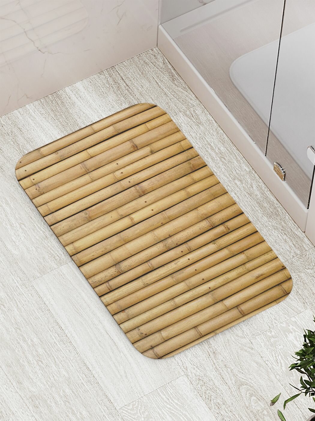 Коврик для ванной комнаты, туалета "Прочный бамбук" противоскользящий, 52х77 см, JoyArty