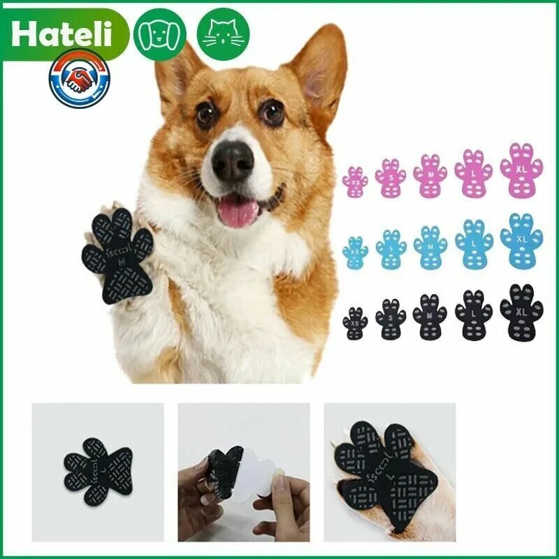 Антискользящая защитная обувь для собак, одноразовые самоклеящиеся носки-накладки на лапы, водонепроницаемые летние ботинки против горячего асфальта, комплект 4 шт, S-XXXL