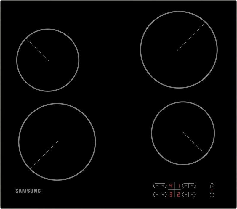 Электрическая варочная панель Samsung NZ64T3506AK/WT, конфорок: 4 шт, стеклокерамика, независимая, черный