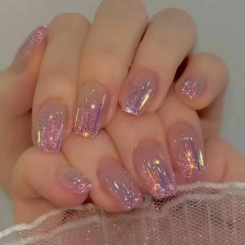 Накладные ногти с дизайном ( 24 типсы + клей )(шоколадный)