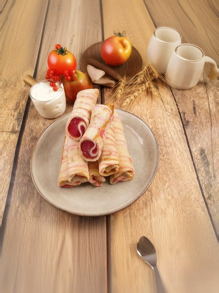 Блинчики с конфитюром "Малина" 500 гр, Ферма Евгения Рошаля, замороженные