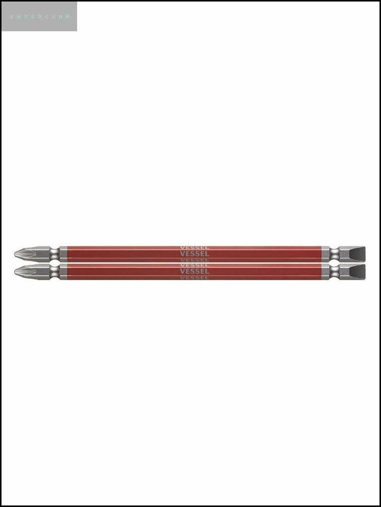 VESSEL GS142615 Магнитные электрические насадки Набор длинных бит для крестовой отвертки PH2/SL6 150 мм 2 шт