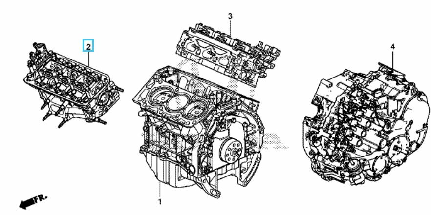 Общий узел в сборе, головка передн. цилиндра; Артикул Honda: 100045G0A00 (Оригинал)