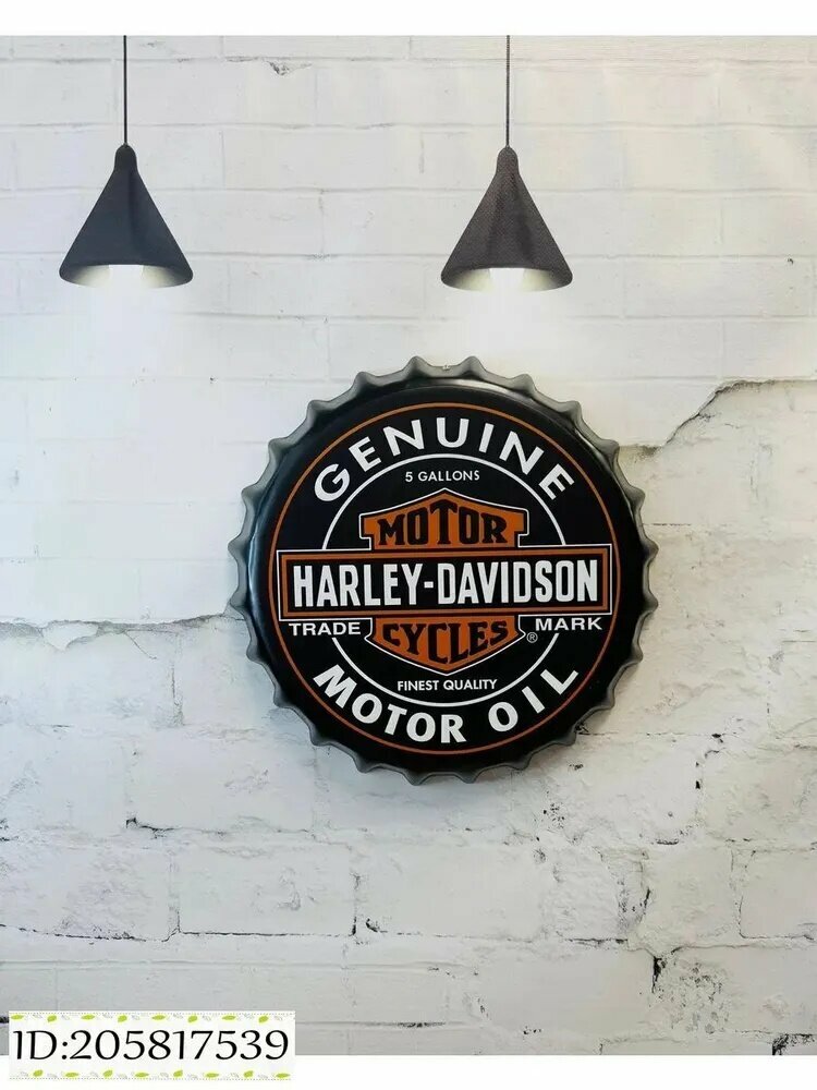 Декор на стену пробка пивная Harley-Davidson