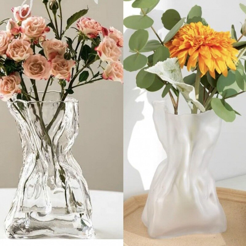 Ваза, 16 см , Органическое стекло, 2 шт. Фу-дай с прозрачным покрытием, матовое