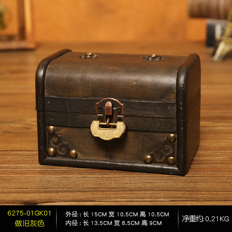 2026 Новый европейский стиль чемодана, органайзер для косметики, деревянная коробка, винтажная настольная шкатулка для украшений, деревянная упаковка для подарков