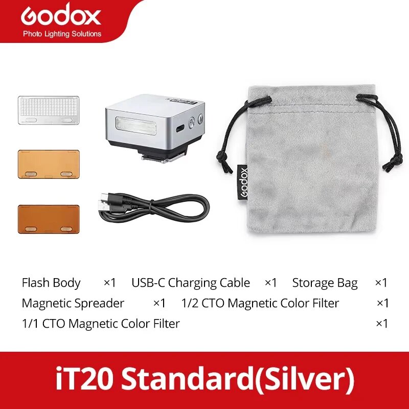 Godox TTL Мини вспышка iT20 iT22 для Sony Canon Nikon Fuji Olympus Panasonic For Nikon, iT20 Silver