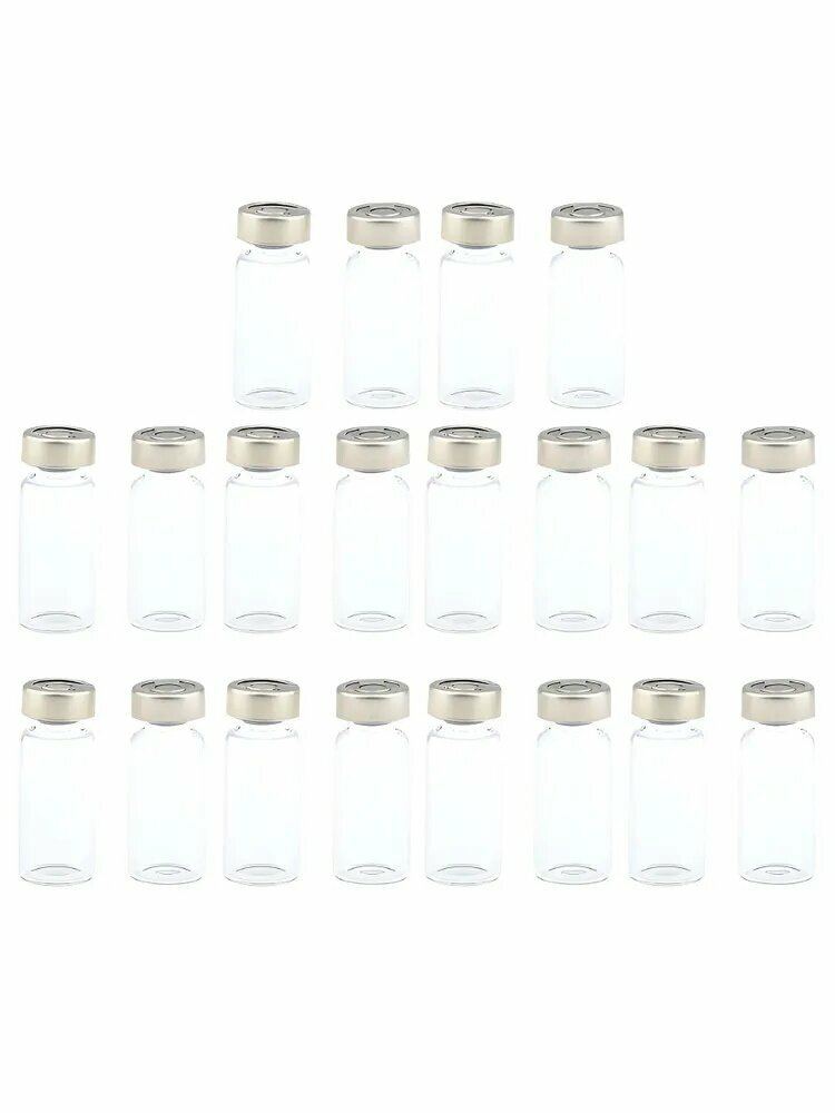 ACDANC 20 шт. пустых стерильных стеклянных флаконов с крышкой, 10 мл, прозрачные.