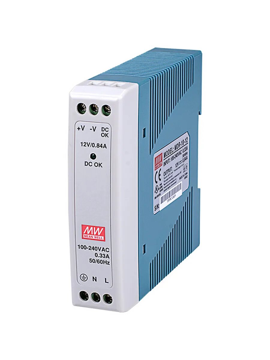 Блок питания MW MDR-10-12 10W 12V 0.8A на дин рейку