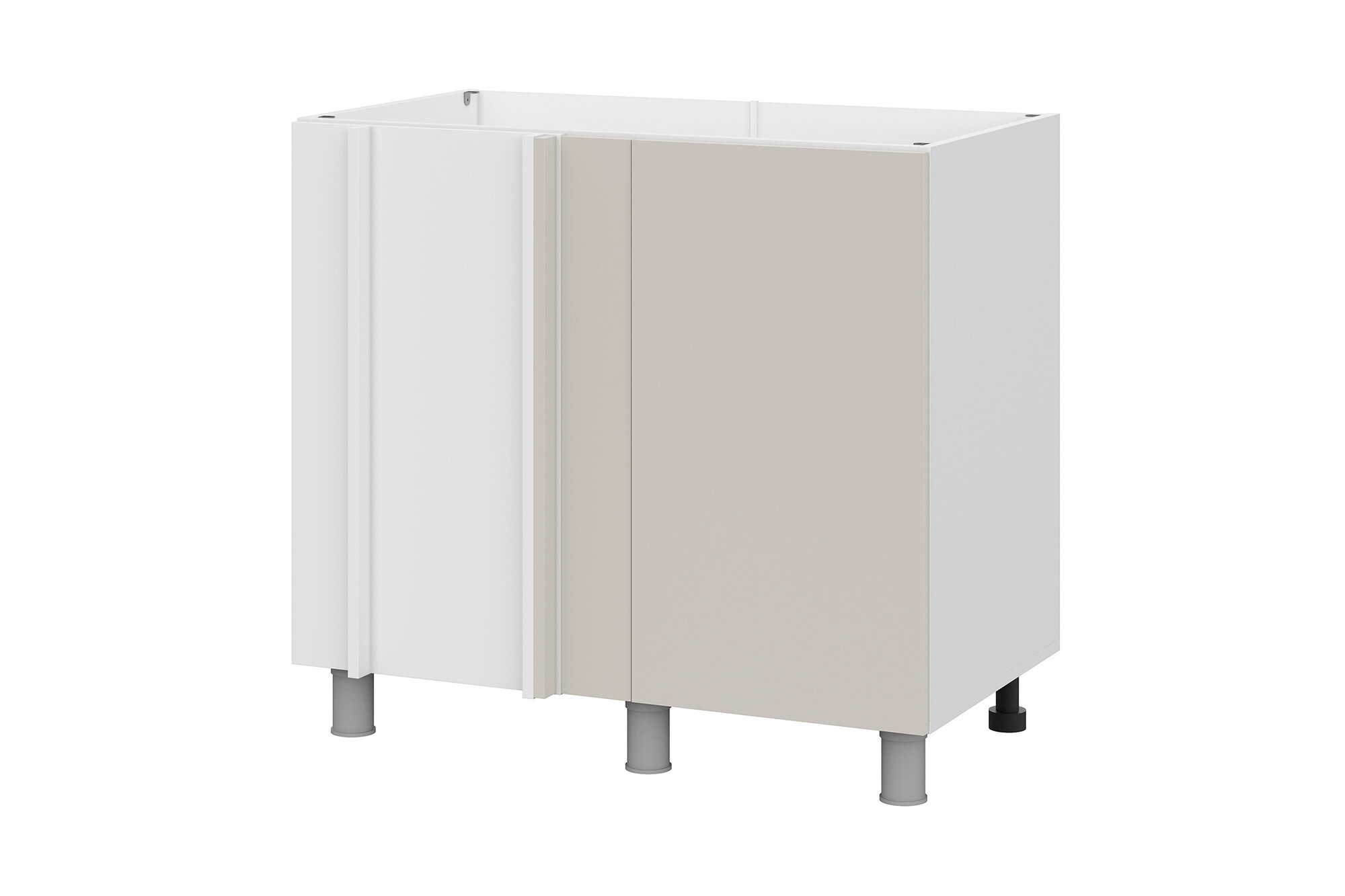 Кухонный шкаф нижний угловой Нонтон Монора, 100х50х82 см, белый / Солнечный бежевый