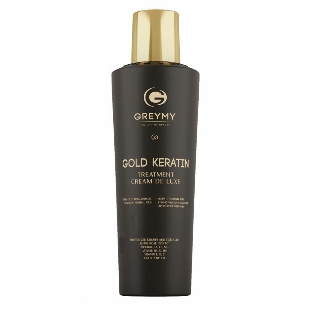 Greymy Gold Hair Keratin Treatment - Кератиновый крем для выпрямления с частицами золота 500 мл