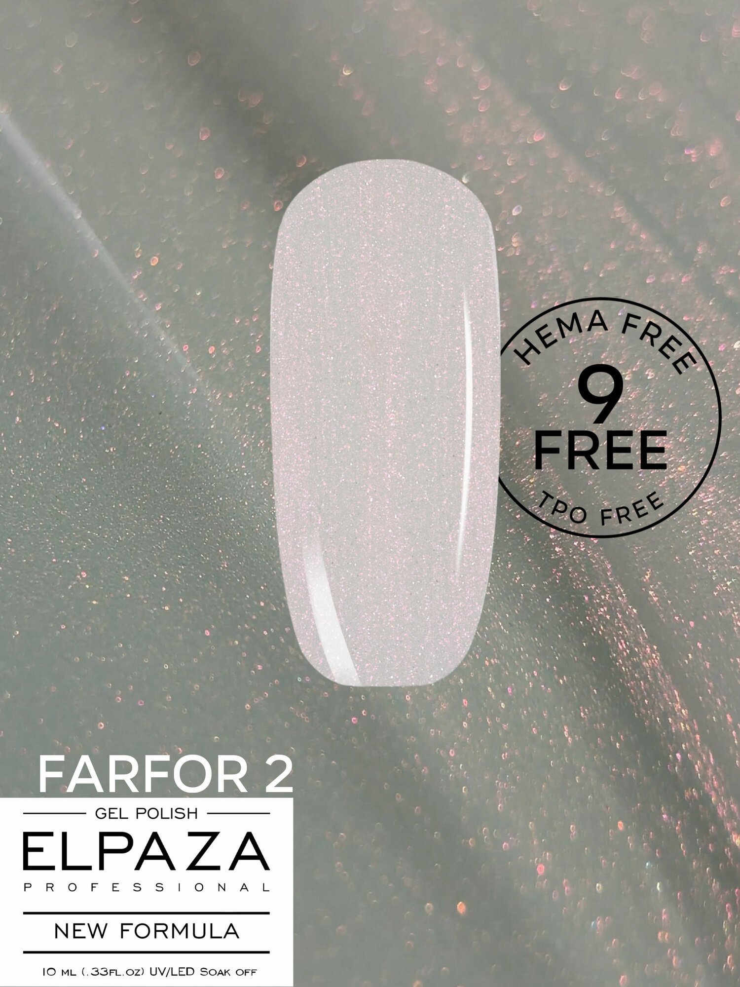 FARFOR 02 гель-лак ELPAZA, 10ml Безупречный шиммер, перламутровый блеск.