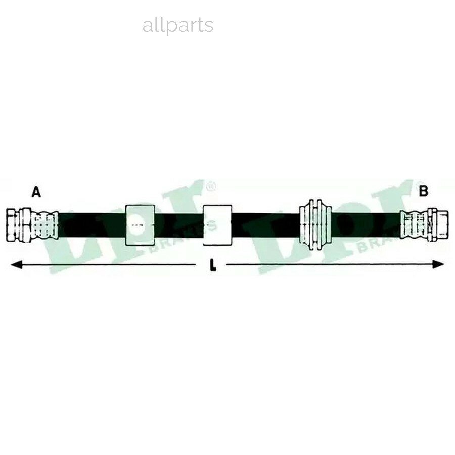 LPR 6T48005 Шланг тормозной VW SHARAN 480мм 95-10 пер.