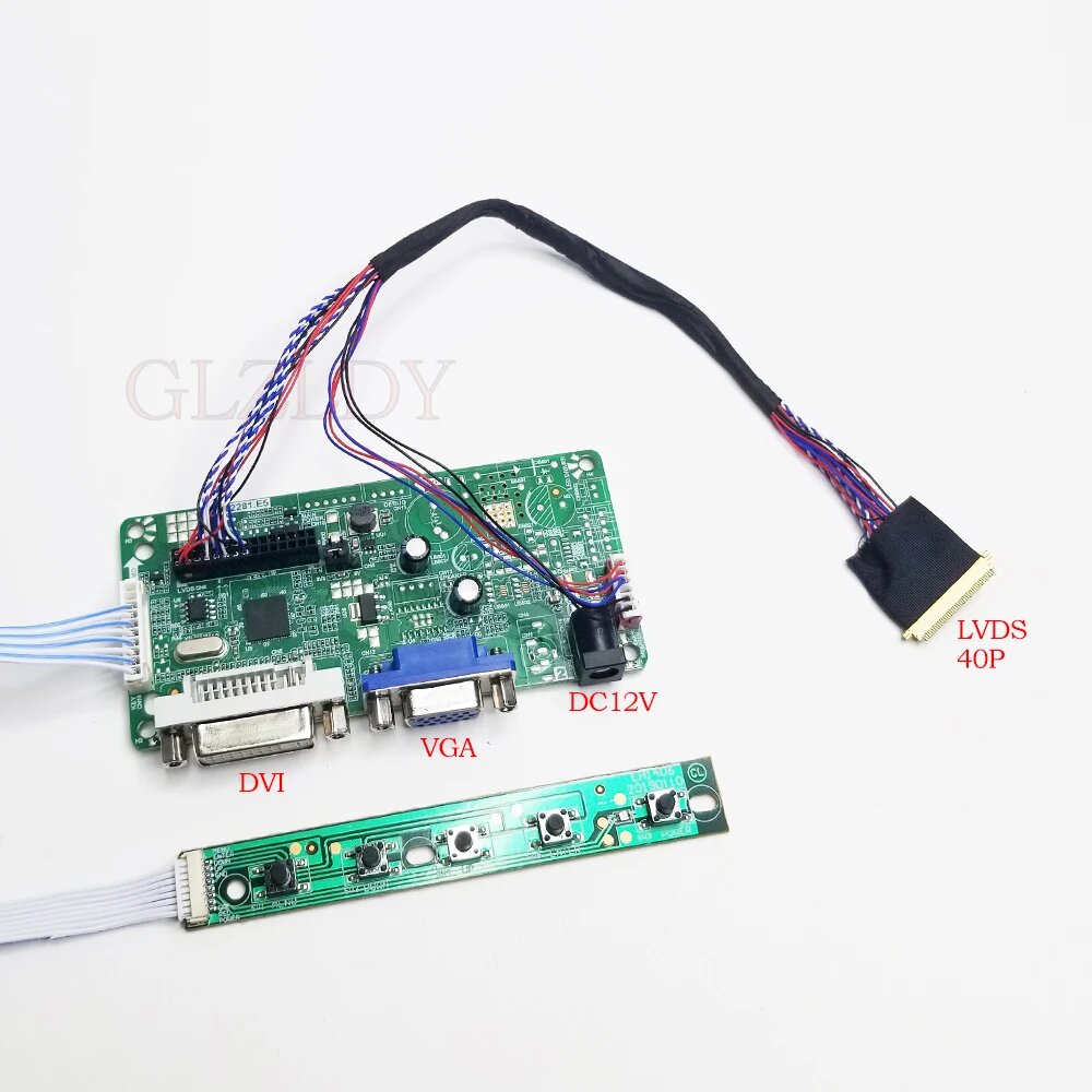 GLZLDY Плата контроллера ЖК-дисплея DVI+VGA для экрана 14 дюймов