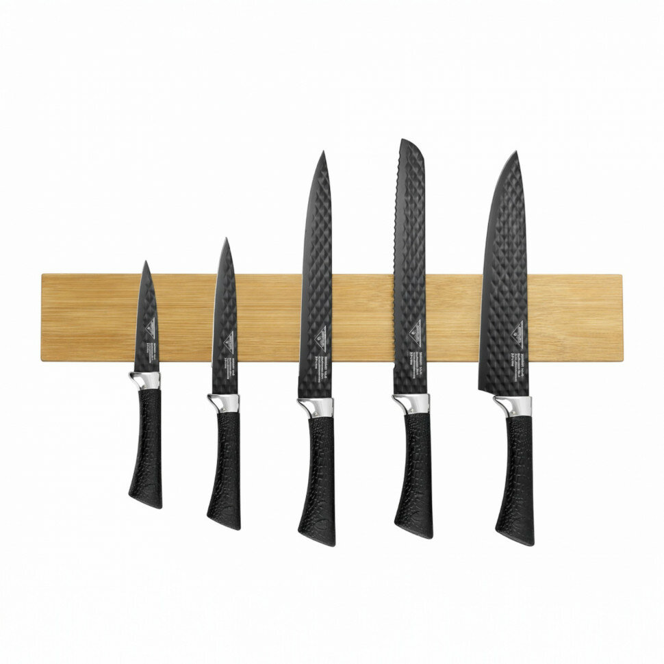 Магнитный держатель для ножей в деревянном исполнении (бамбук)