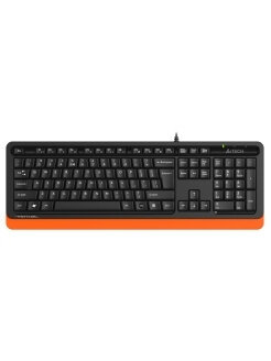 Клавиатура A4Tech FKS10 черный/оранжевый USB (FKS10 ORANGE) каб.:1.5м