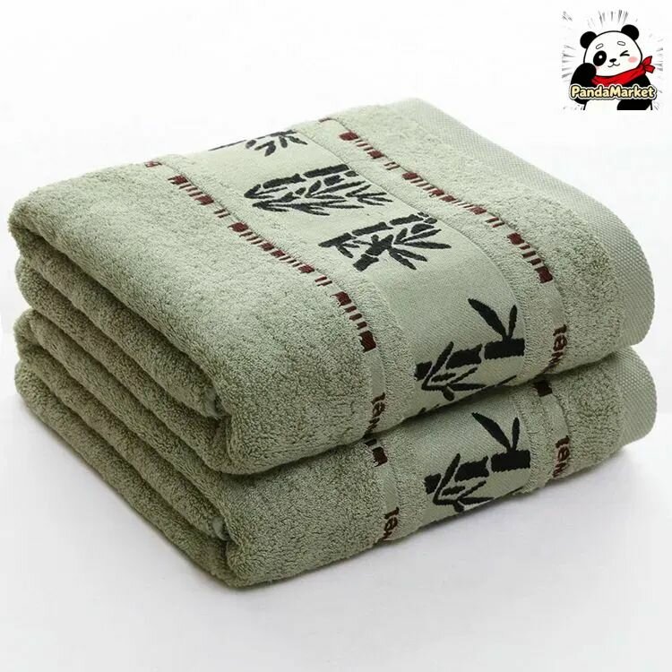 Полотенце банное Бамбуковое волокно, Бамбук, 70x140 см, зеленый