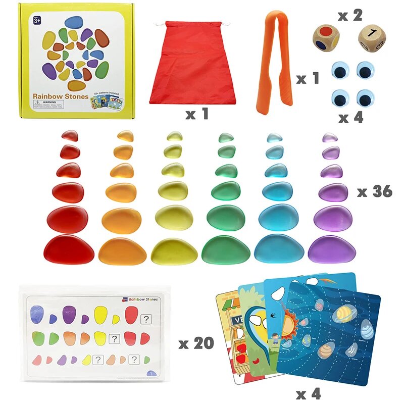 Монтессори каменки Rainbow Stones, Цвет: B-NEW
