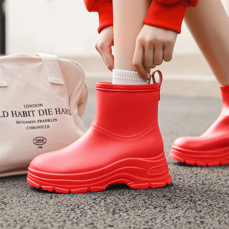 Модные женские резиновые сапоги, нескользящие короткие водонепроницаемые туфли, износостойкие сапоги для воды, маслостойкие резиновые сапоги, женские резиновые туфли для мойки автомобилей. Размер обуви. EU:40