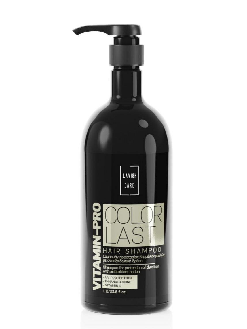 Lavish Care Шампунь для окрашенных волос женский "Vitamin-Pro Color Last Shampoo"с дозатором в комплекте, 1000 мл