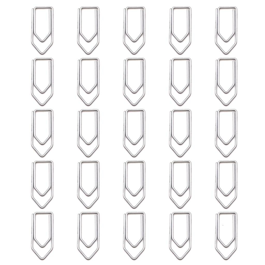 Металлические скрепки в форме мелков, 25 шт, серебро