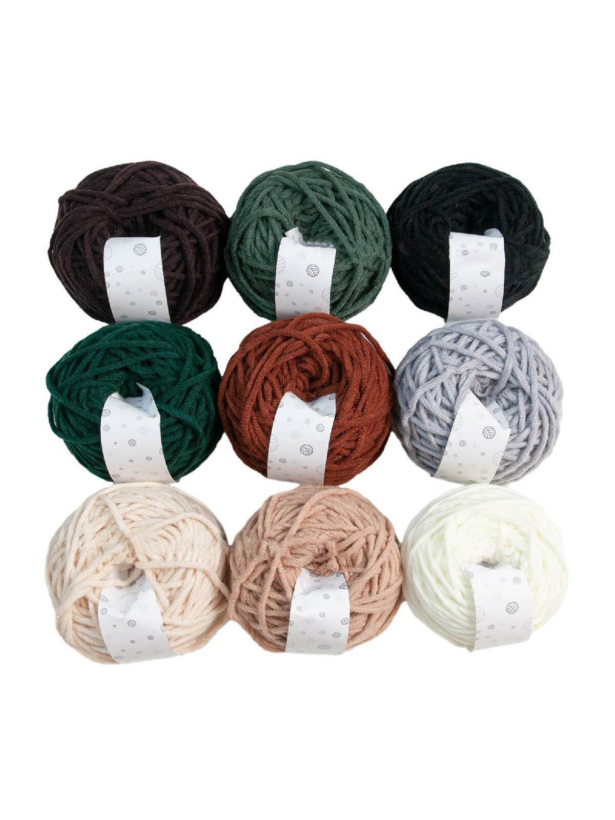 Пряжа хлопок-молоко, 9 цветов, Классические землистые тона