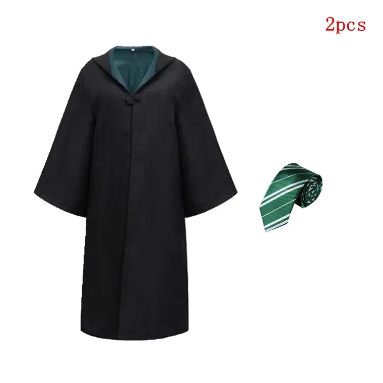 Костюм Гермионы Грейнджер Слизерин Темно-зеленый, S, Package 6-green