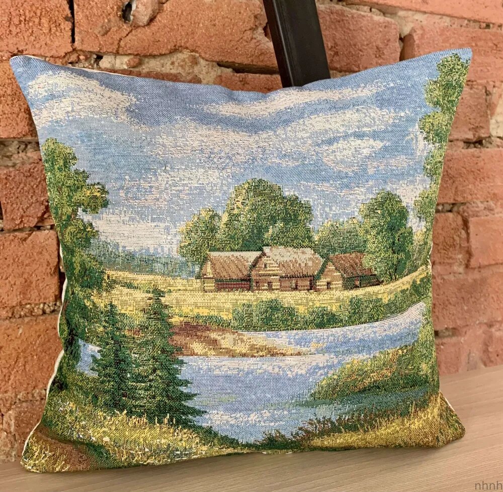 Наволочка, Дом, Гобелен, 35x35 см 1шт