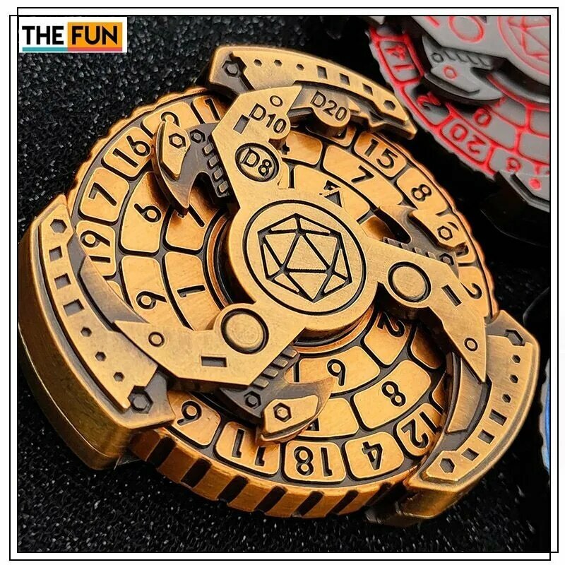 DnD Fidget spinner Metal Dice, кубики метал для DnD и настольных ролевых игр (дайсы ДнД) 1 шт.