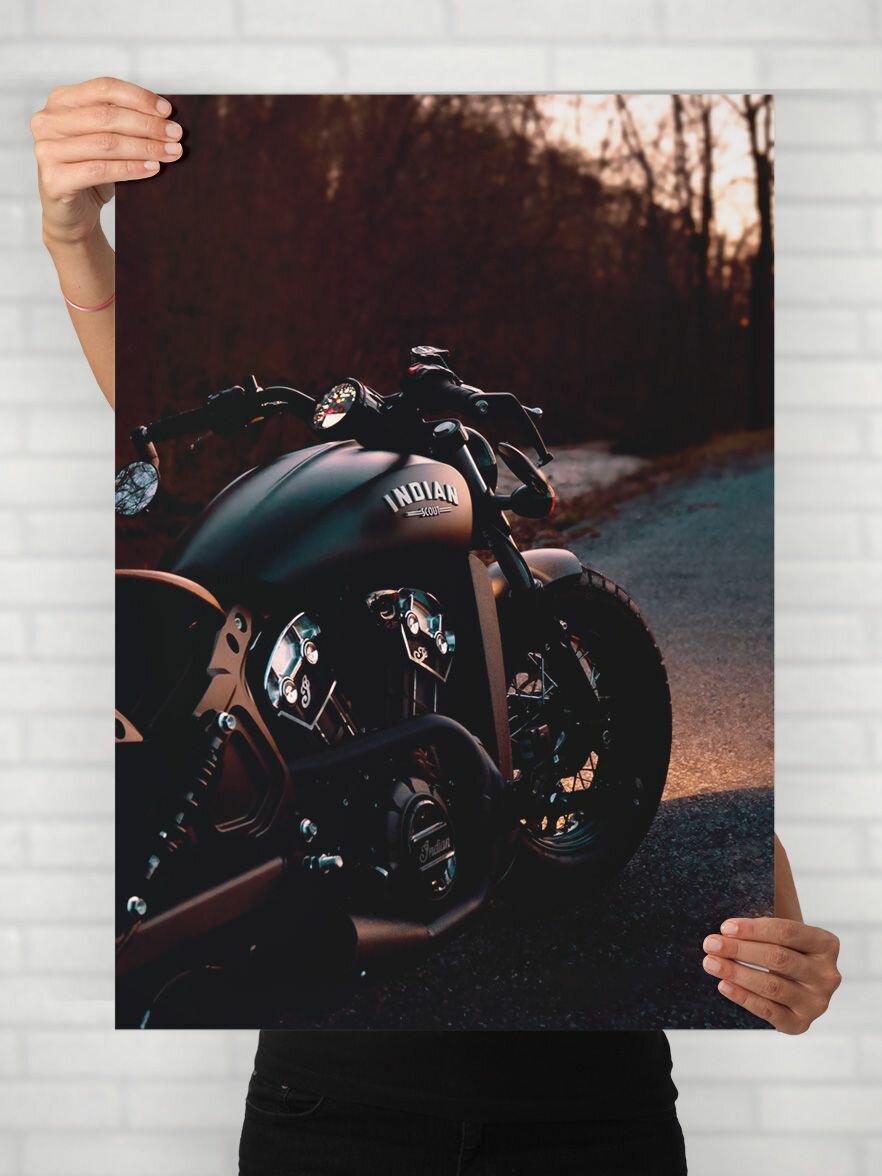 Плакат на стену для интерьера Авто и Мото (Индиан Скаут - Indian Scout 4) - Постер по транспорту формата A2 (42x61 см)