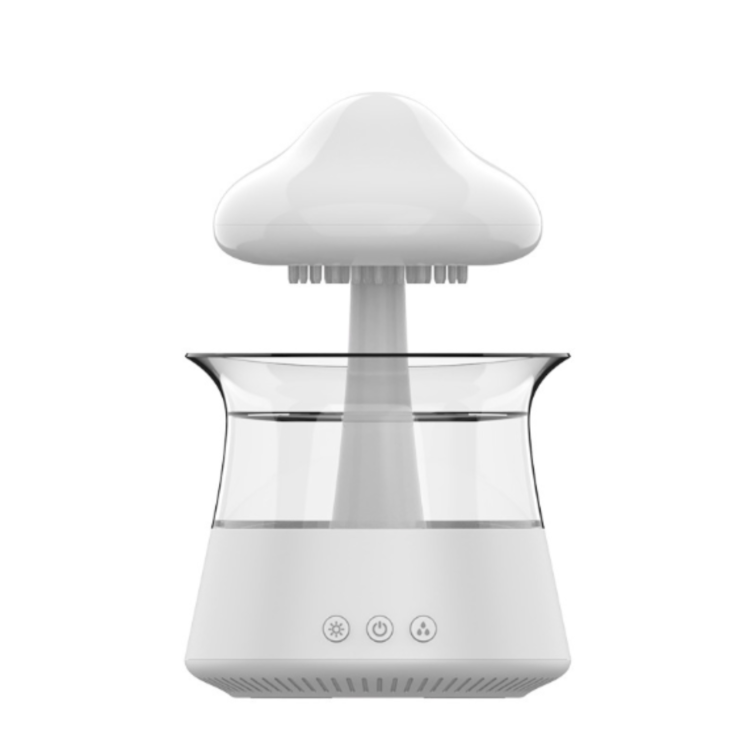 Cloud Bliss Humidifier, Adjustable LED Raindrop with White Noise, Nightstand Relaxation Fountain for Sleep & Mood (White), 160*160*251mm, 538.7g, Plastic