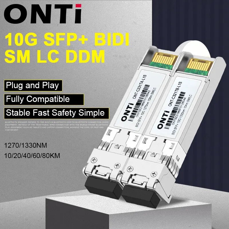 ONTi 10G BIDI SM LC SFP+ модуль 1Pair 10KM