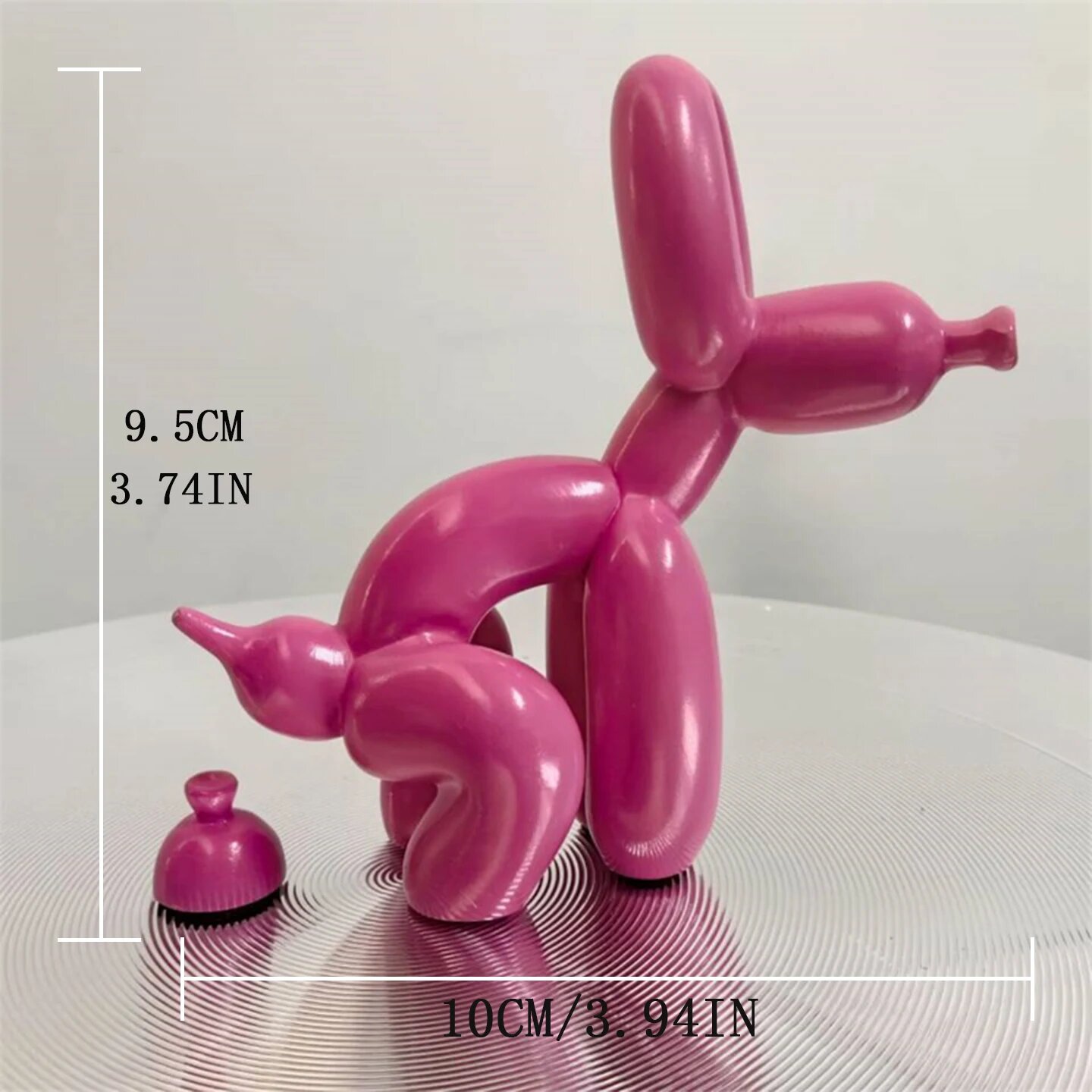 Розовый шар-собачка из смолы, 10х9.5 см