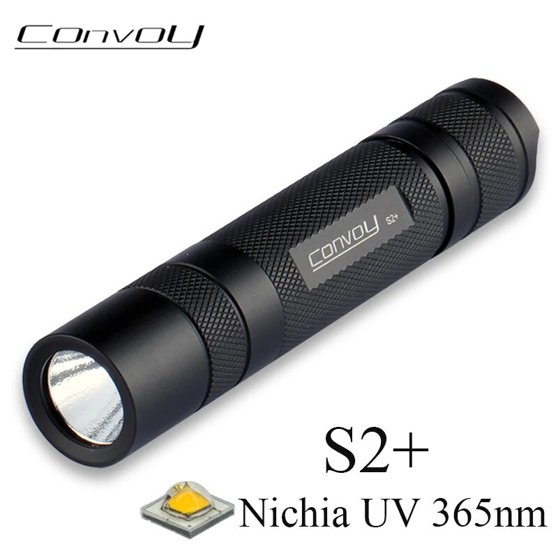 Фонарик Convoy S2 Plus Nichia UV 365 нм с батареей 18650