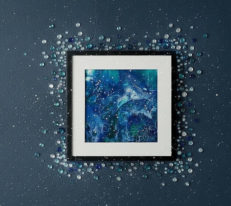 Картина "Океан Соляриса" - кристаллы Swarovski, 2025, акрил, холст