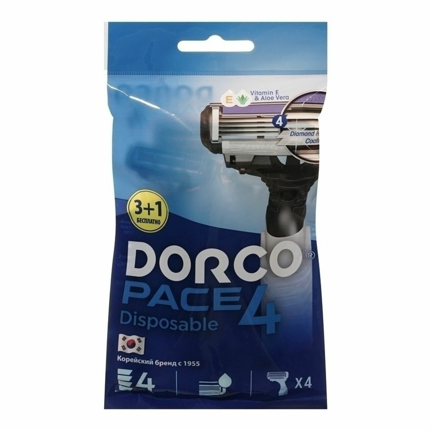 Бритвенные станки Dorco Pace 4 с 4 лезвиями 4 шт