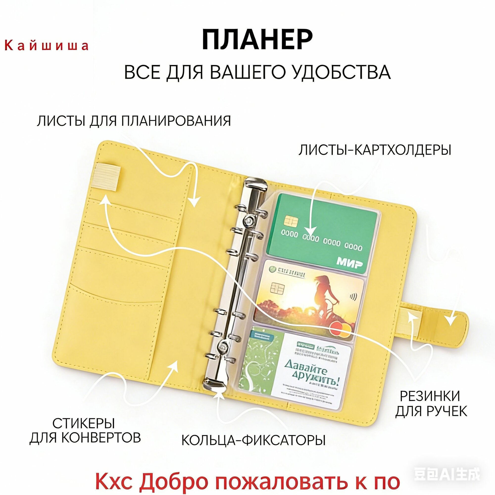 Папка-органайзер A6, 1 шт. органайзер папка для документов органайзер для документов папка A6
