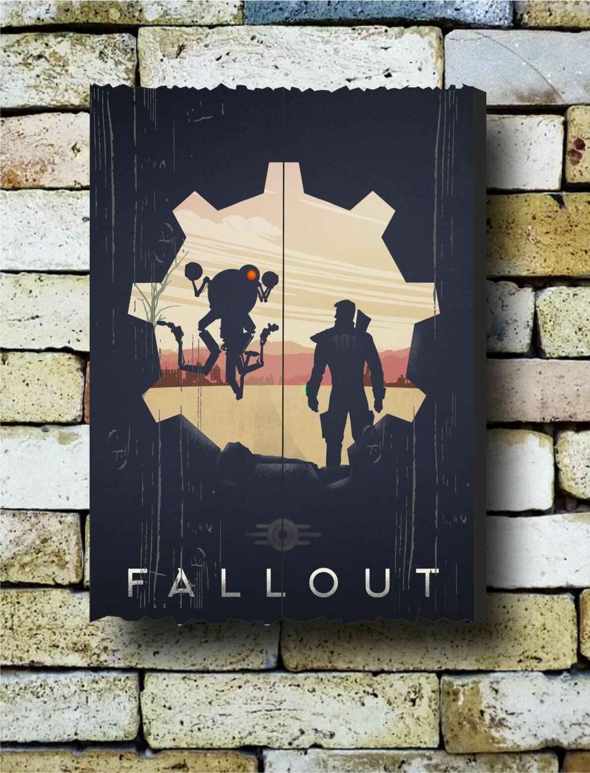 Картина на досках Fallout. Фолаут. Выход из убежища. Убежище 101.