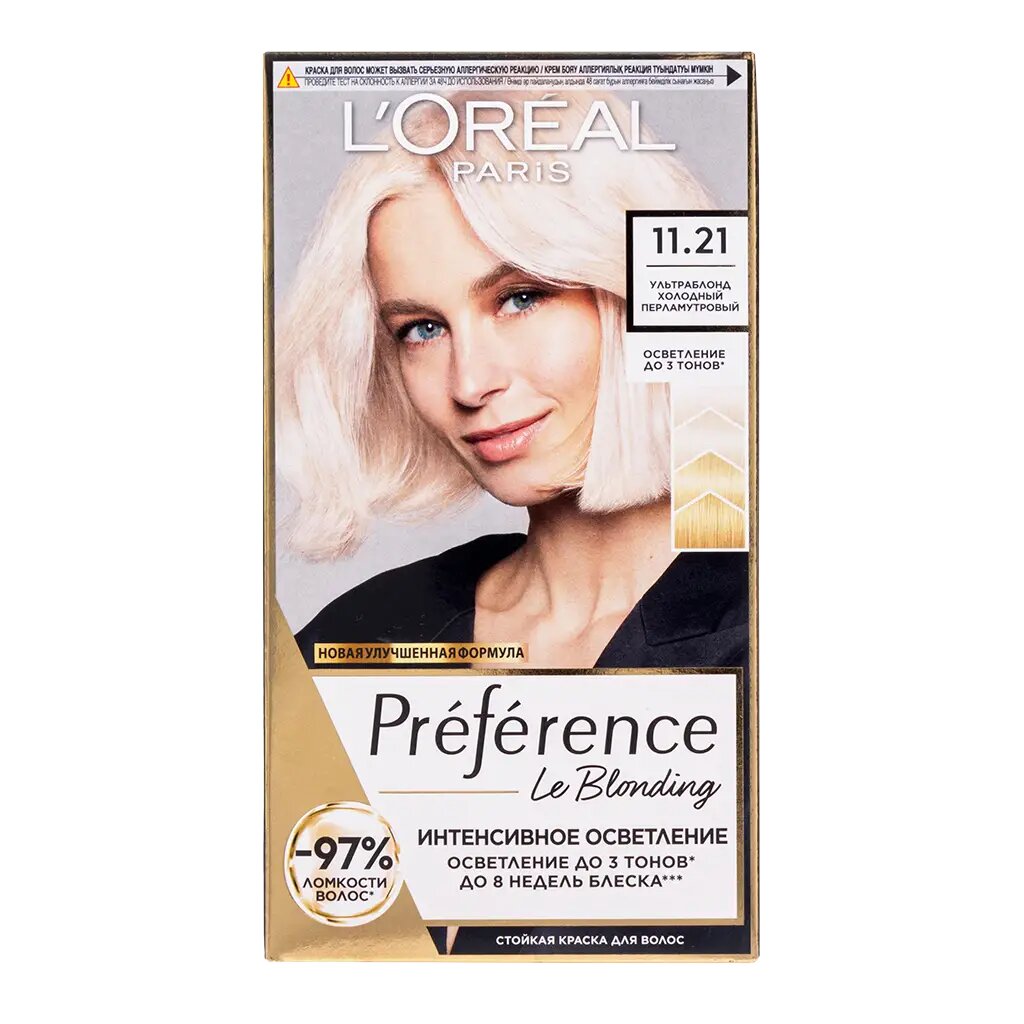 Loreal Paris Стойкая краска для волос Preference 11.21 Ультраблонд перламутровый 1 шт