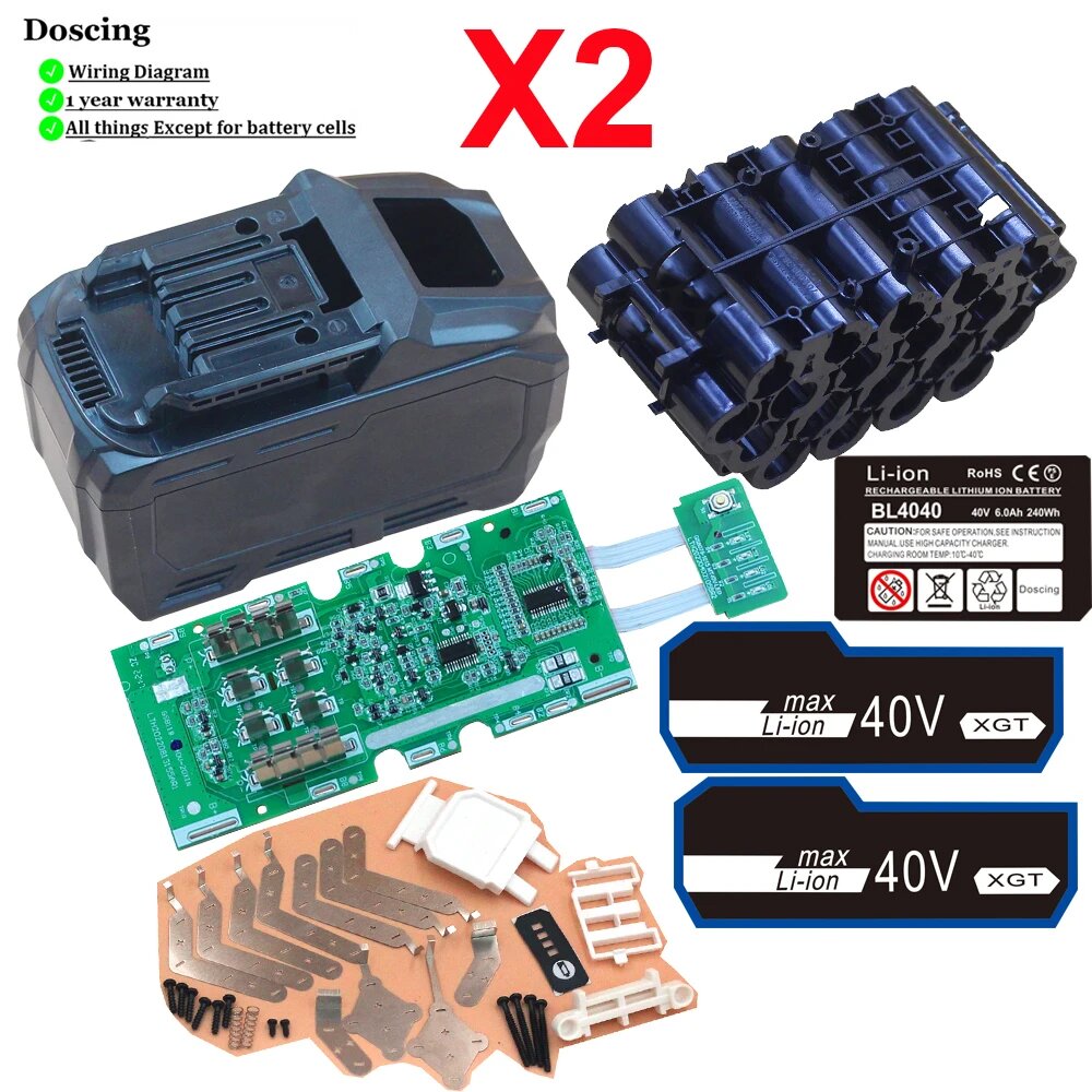 Аккумулятор Doscing для Makita BL4040, 2 шт.