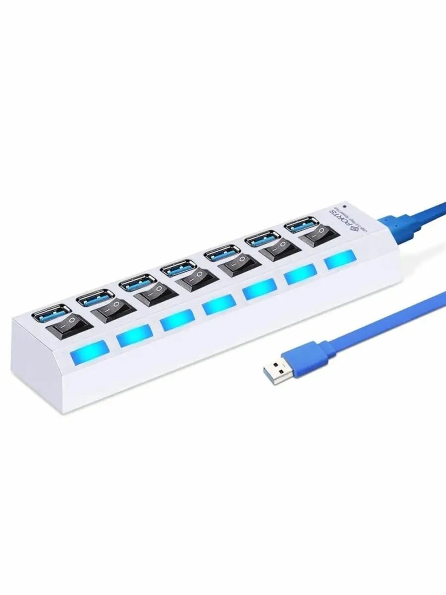 Разветвитель USB 3.0 Smartbuy SBHA-7307-W 7 портов белый
