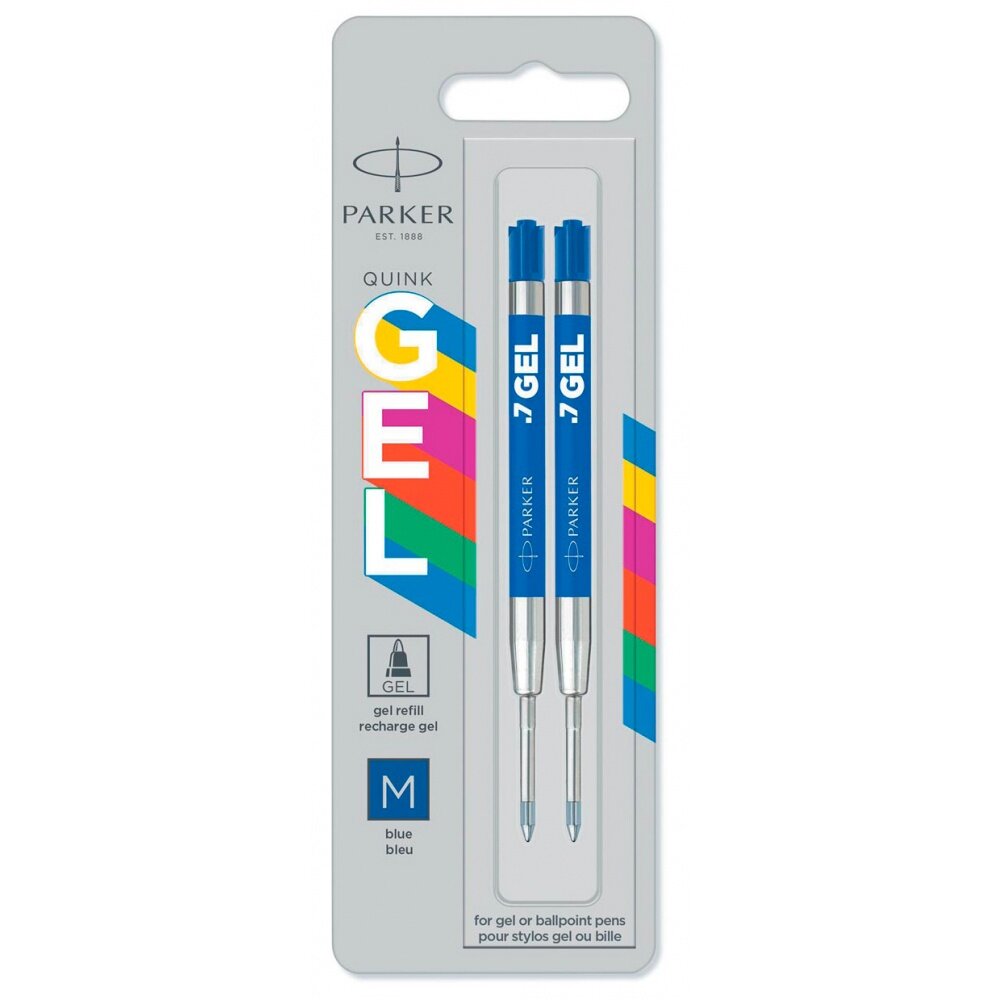 Parker 2136210 Стержени гелевые синие parker quink gel z10, 2 шт. в блистере (м)