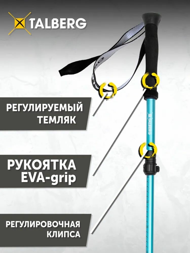 Палки для трекинга Talberg ULTRA-Z POLE, цвет: синий, 36-135 см, 2 шт