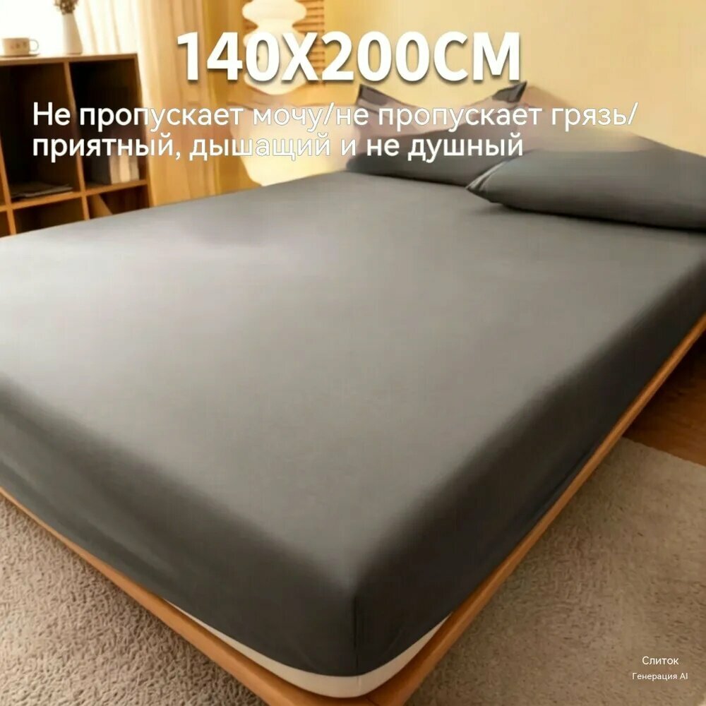 Наматрасник 140x200х28см темно-серый