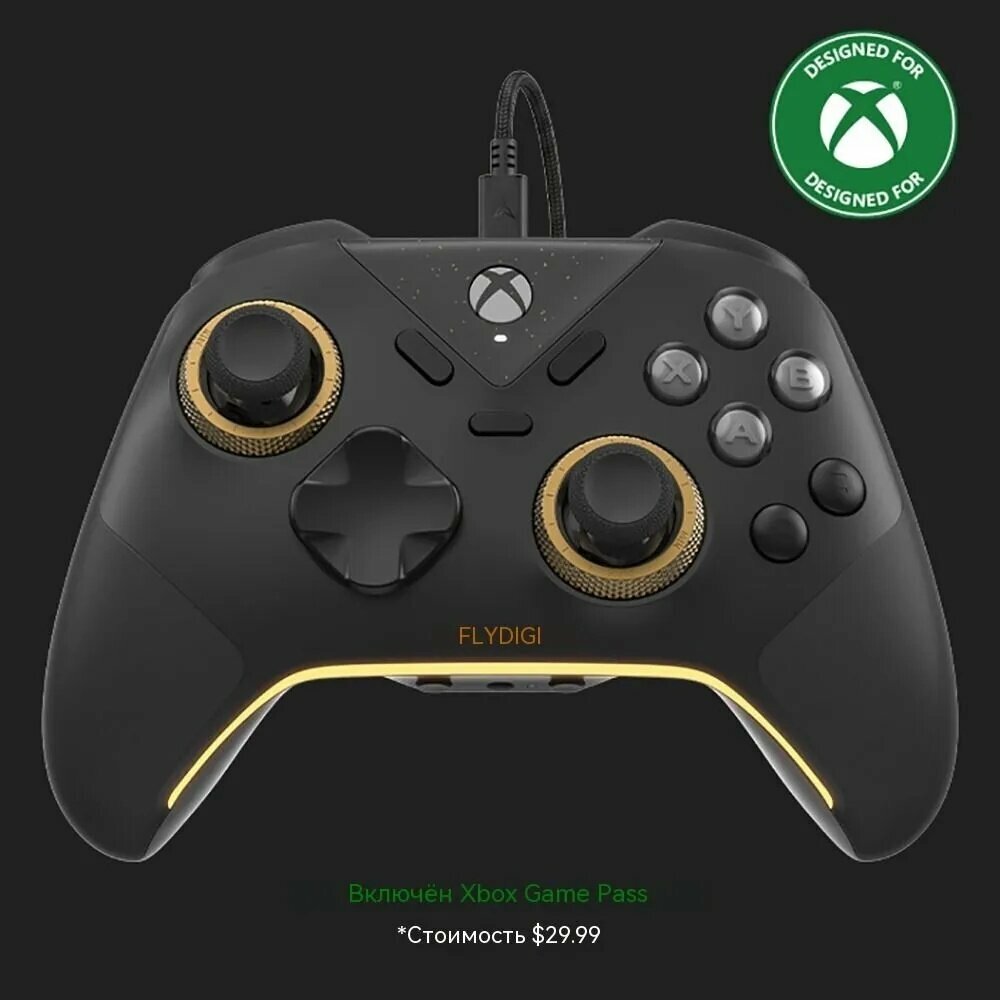 Проводной контроллер FLYDIGI Vader 5S для Xbox Series X/S, Xbox One, Win10/11, джойстики FORCEFLEX с регулируемым натяжением.