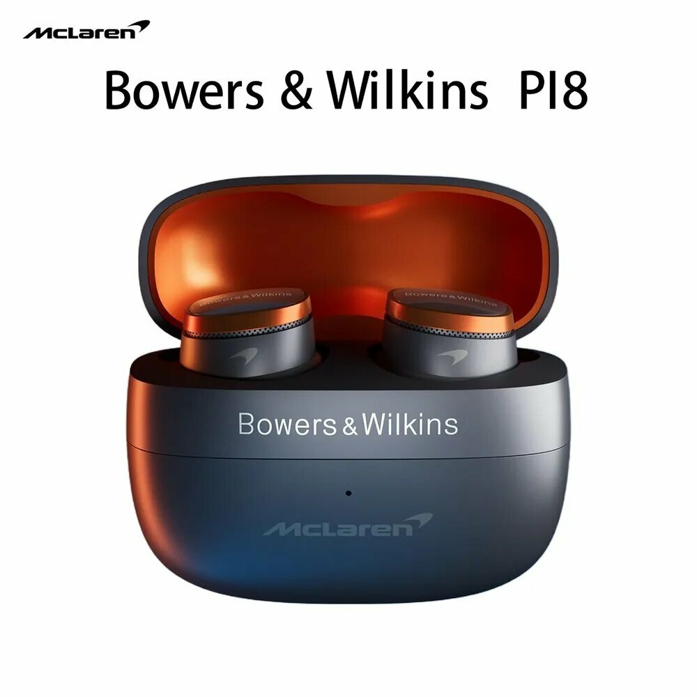 Bowers&Wilkins Наушники беспроводные с микрофоном Bowers & Wilkins PI8 McLaren Limited Edition, Bluetooth, USB Type-C, оранжевый, черный матовый