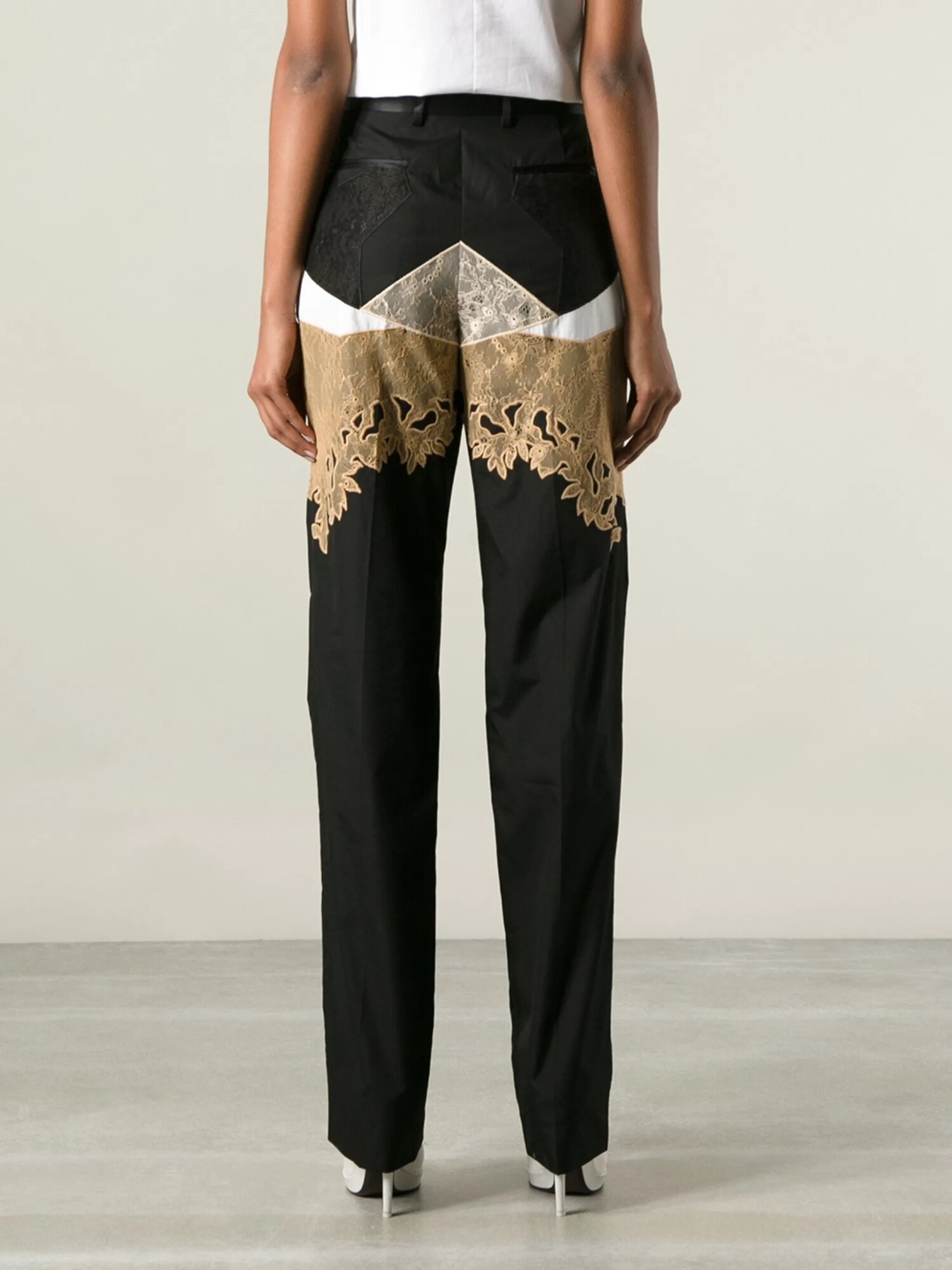 Брюки GIVENCHY Lace panel trouser, размер 38, черный — фото 1
