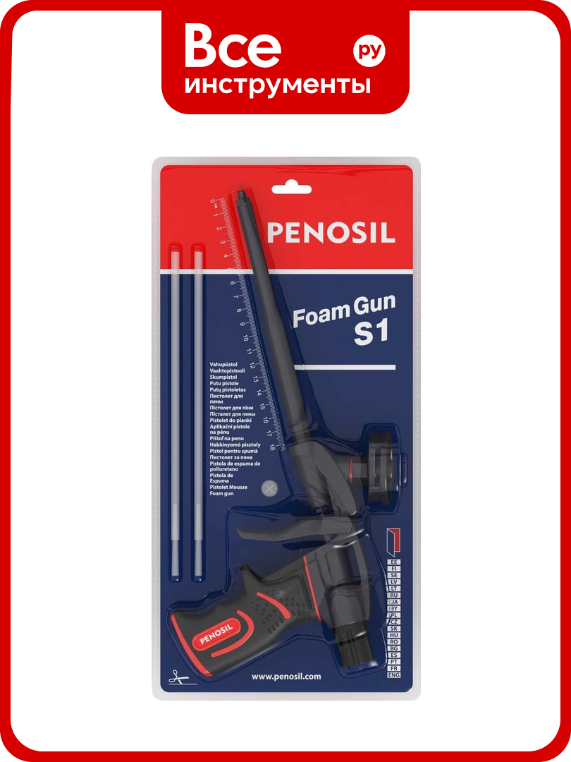 Пистолет для монтажной пены Penosil foam gun s1 EP0070, с полиуретановой пеной