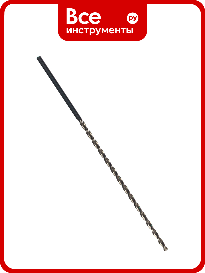 Сверло по металлу сверхдлинное HSS‑G Super DIN1869 (5х170х245 мм) Heller TD26123 цилиндрический хвостовик, для обработки