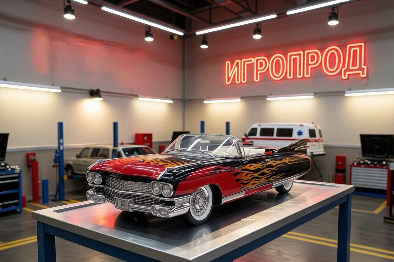 Машинка металлическая инерционная модель Cadillac Coupe Deville 1959 (Кадиллак Купе Девиль 1959) Детская игрушка / Масштаб 1:24